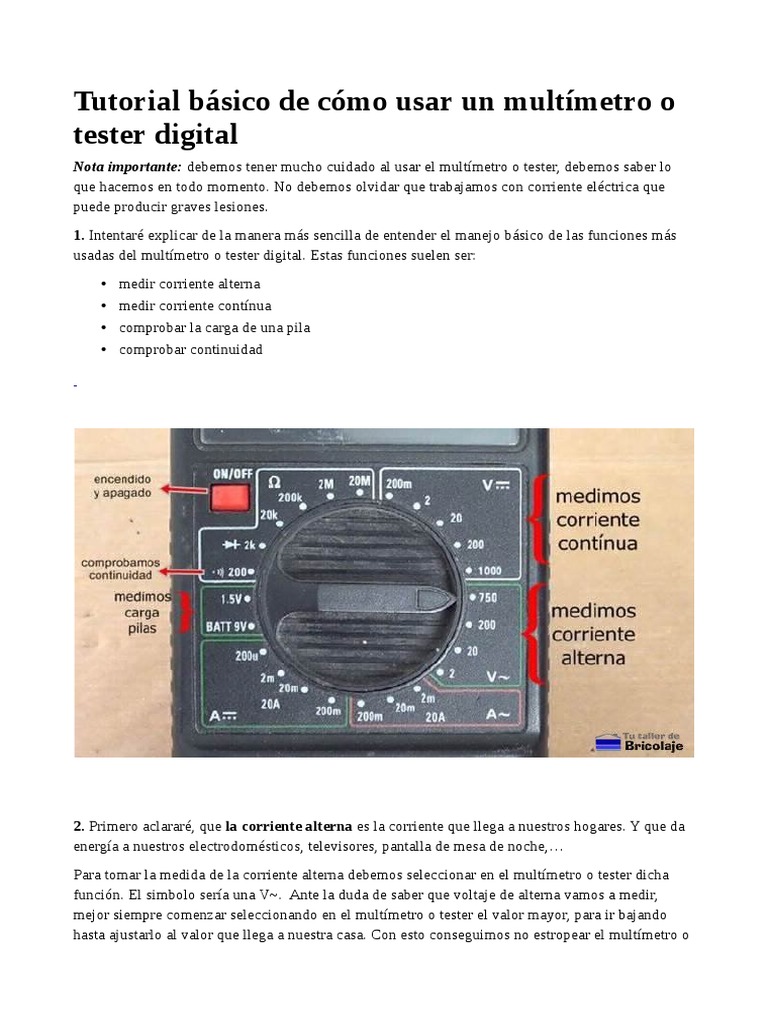 Manual Multimetro | PDF | Corriente continua | Corriente eléctrica