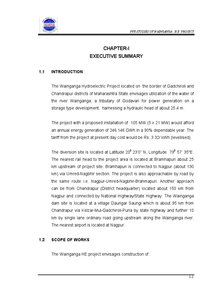 Wainganga Report (Previous Project) | PDF | Flood | Hydroelectricity