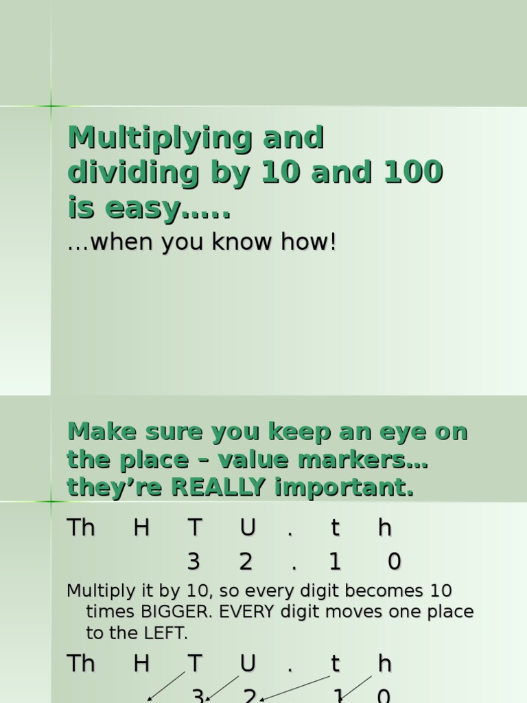 Multiply and Divide by 10 100 | PDF | Home & Garden | Art