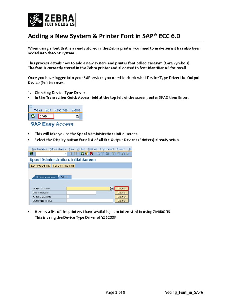 Font in SAP | PDF | Computers | Technology & Engineering