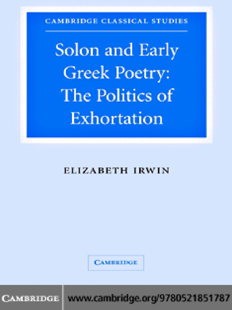 (Elizabeth Irwin) Solon and Early Greek Poetry TH PDF | PDF | Poetry ...