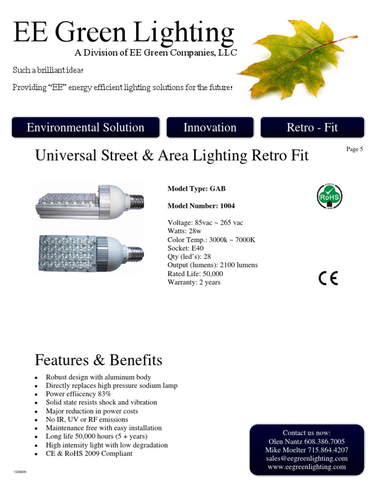 Universal Area Lighting | PDF | Light Emitting Diode | Lighting