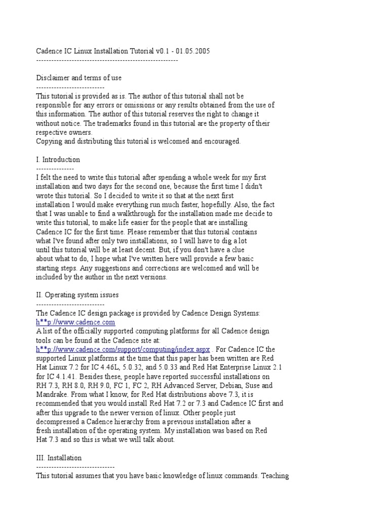 Cadence IC Linux Installation Tutorial | Download Free PDF | Library (Computing) | Computer File
