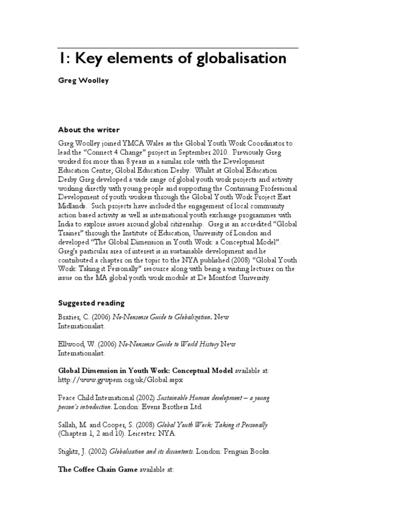 Key Elements of Globalisation Explained | PDF | Globalization | Coffee