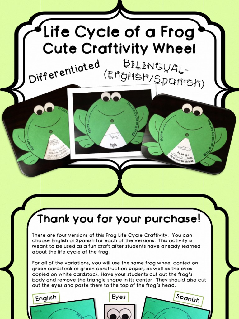 Frog Life Cycle Craftivity Wheel | PDF | Herpetology | Amphibian