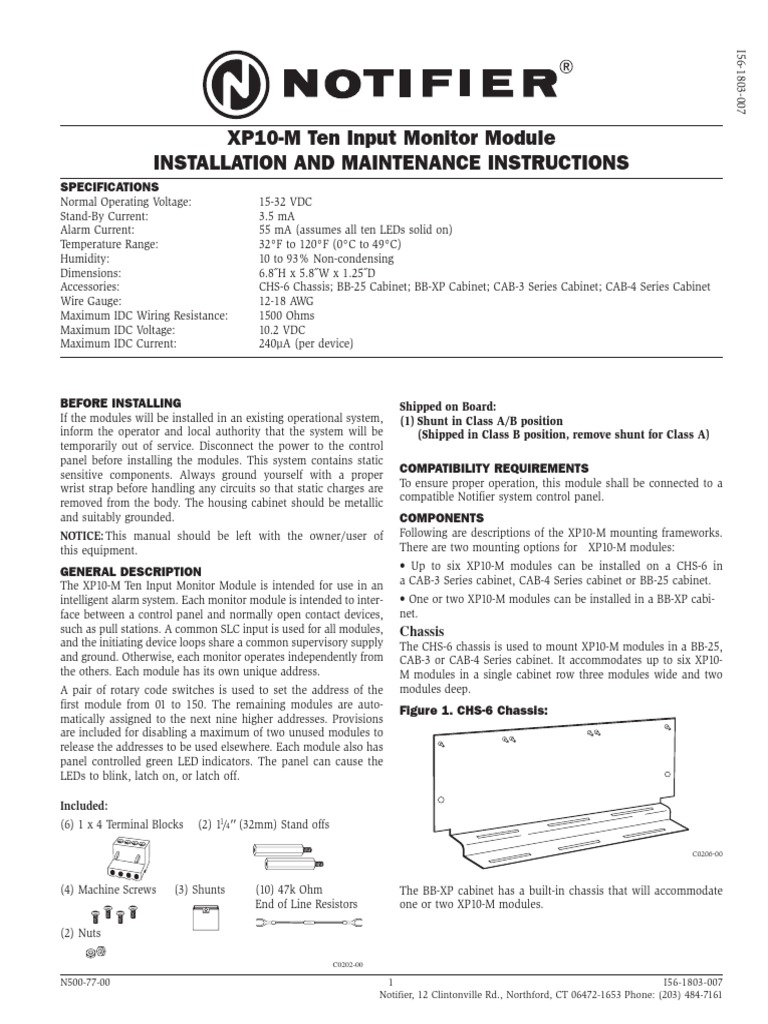 XP10-M Ten Input Monitor Module I56-1803-007 | PDF | Electromagnetic ...