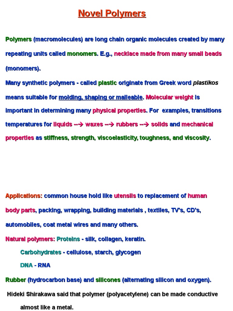 Polymers | PDF | Polymerization | Polymers