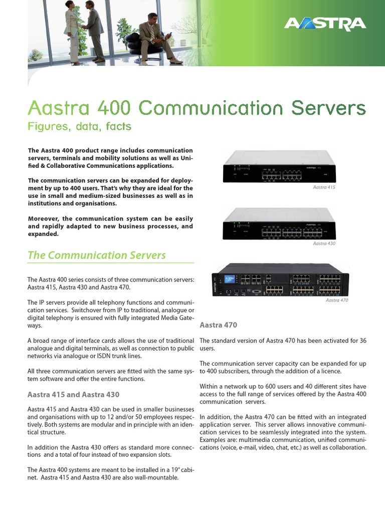 Aastra 400 Communication Servers | PDF | Voice Over Ip | Session ...