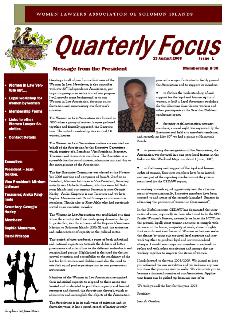 Quarterly Focus | PDF | Lawyer | Women's Rights