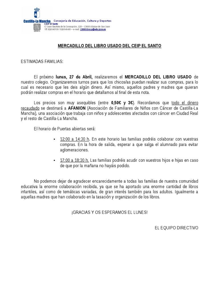 Ejemplo De Carta De Recordatorio De Reunión REUNIONES DE APODERADOS