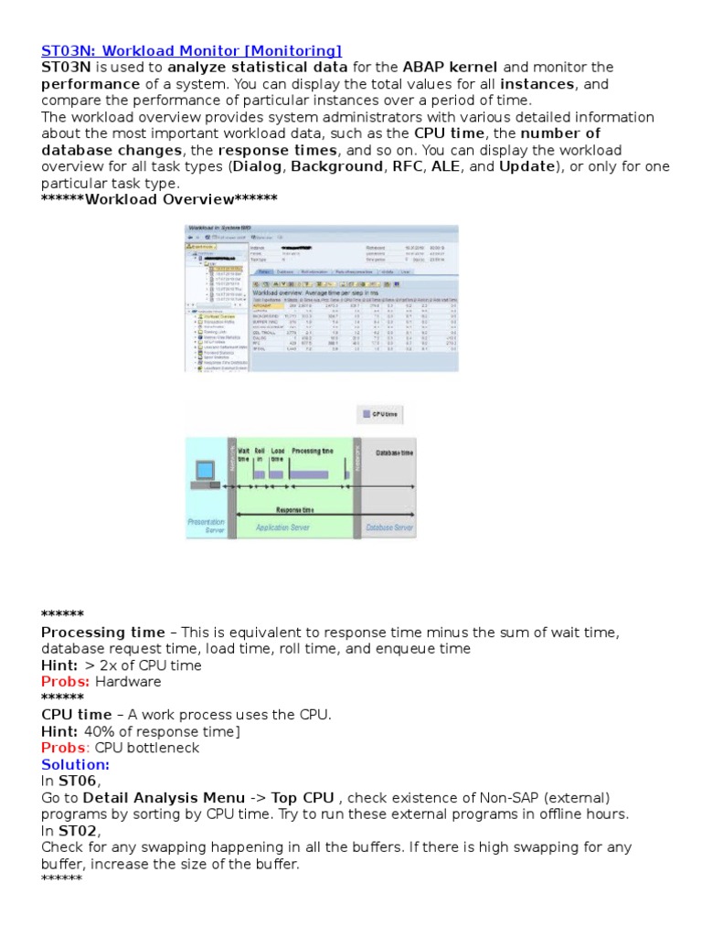 Workload Monitor St03n Pdf Database Index Databases