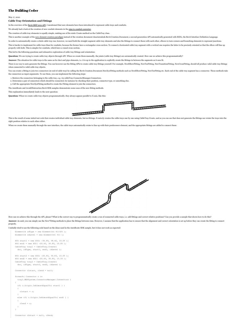 The Building Coder - Cable Tray Orientation and Fittings | PDF ... The Building Coder - Cable Tray Orientation and Fittings | PDF ...