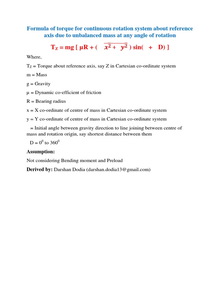 D - Torque Formula | PDF