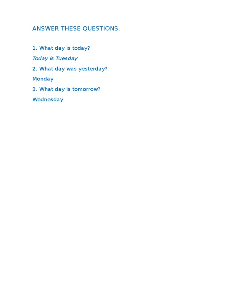 Daily Day Reference Guide | PDF
