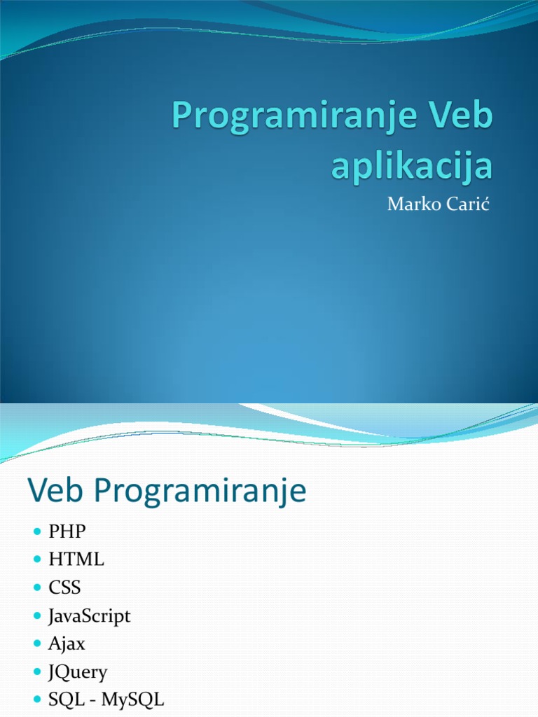 Programiranje web aplikacija 1-2