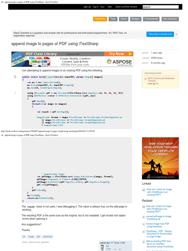 Append Image To Pages of PDF Using ITextSharp | PDF | Portable Document Format | Internet Privacy