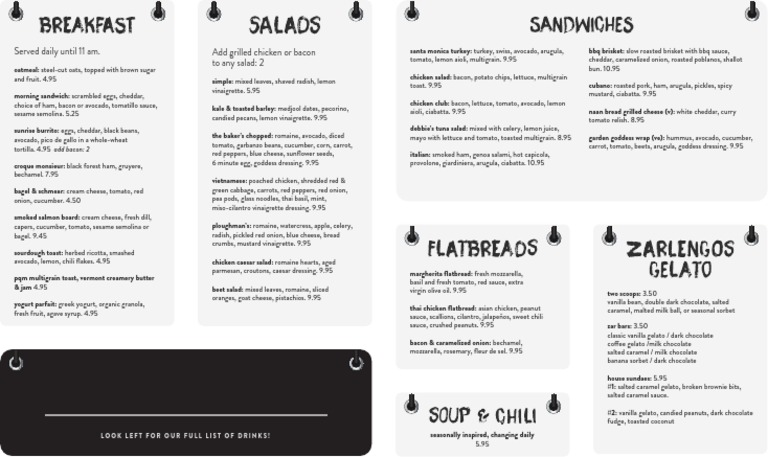 Goddess and The Baker Menus ALL - v7 - Board 2 | PDF | Salad | Western ...