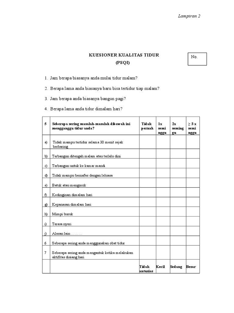 Psqi Quesioner | PDF