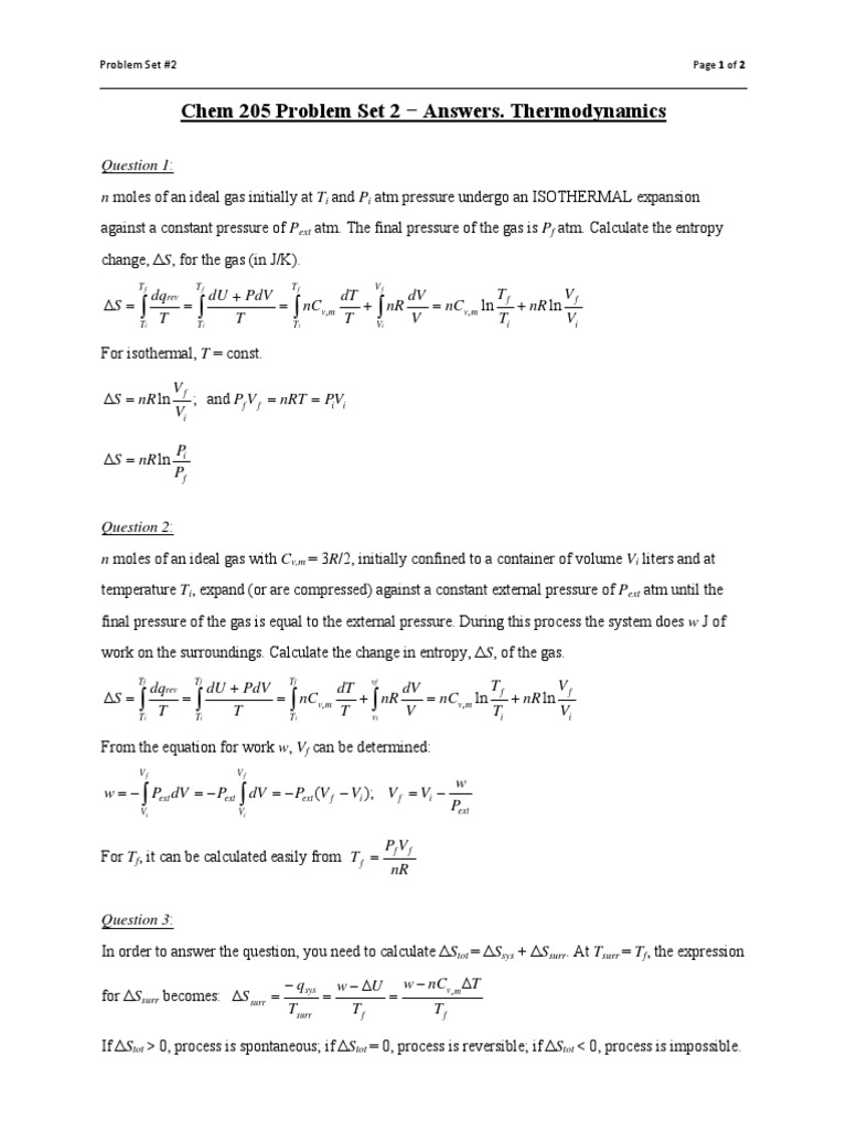 Chem 205 PS2 | PDF | Gases | Building Engineering