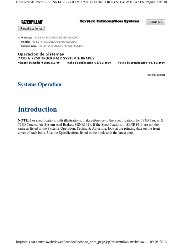 Sisweb Sisweb Techdoc Techdoc Print Page | PDF | Valve | Brake