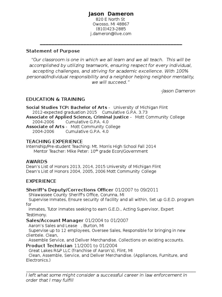 Jason Dameron Resume | PDF