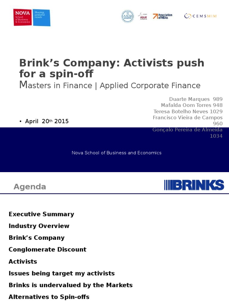 Brinks Presentation | PDF | Share Repurchase | Leveraged Buyout