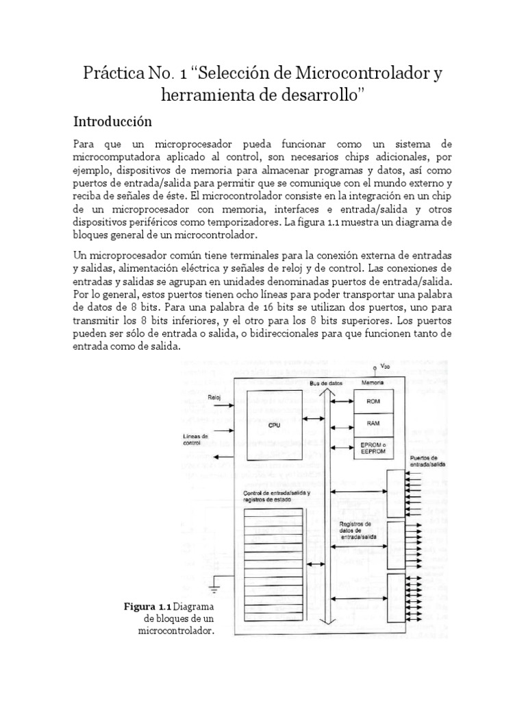 Laboratorio de Microcontroladores FIME M.C. Castillo Castro Práctica #1 | PDF | Microcontrolador ...