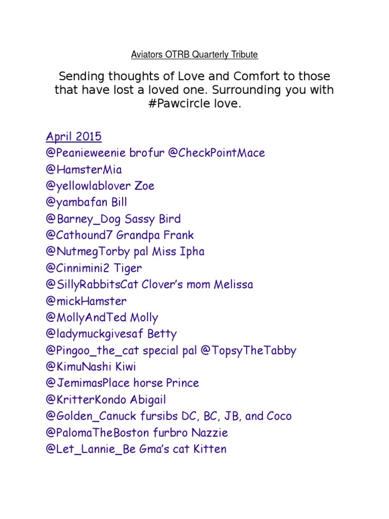 Aviators OTRB Tribute 2015 | PDF