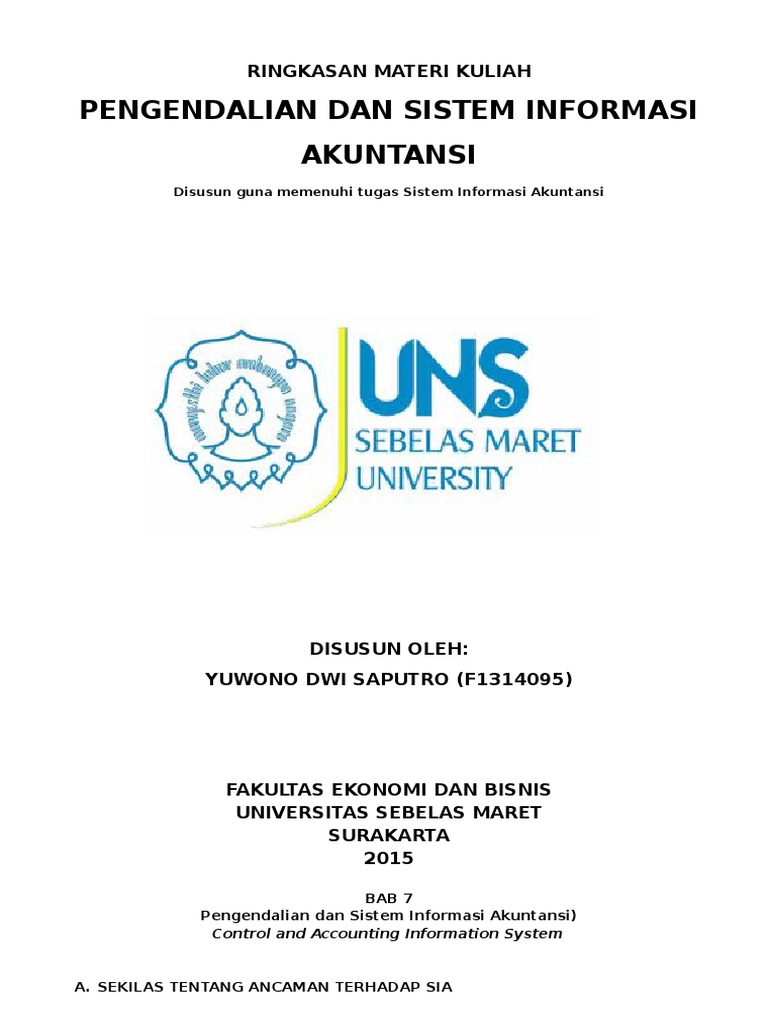 RMK Sia - Pengendalian Dan Sistem Informasi Akuntansi (Remastered) | PDF | Bisnis | Komputer