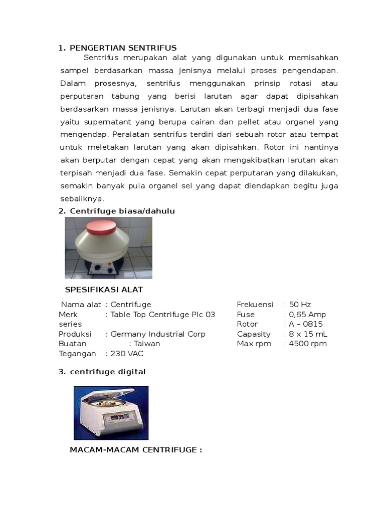 Sentrifugasi | PDF