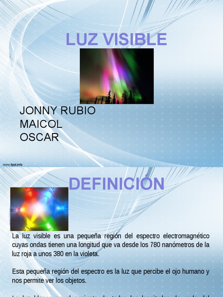 Definición y características de la luz visible | PDF | Ciencia y ...