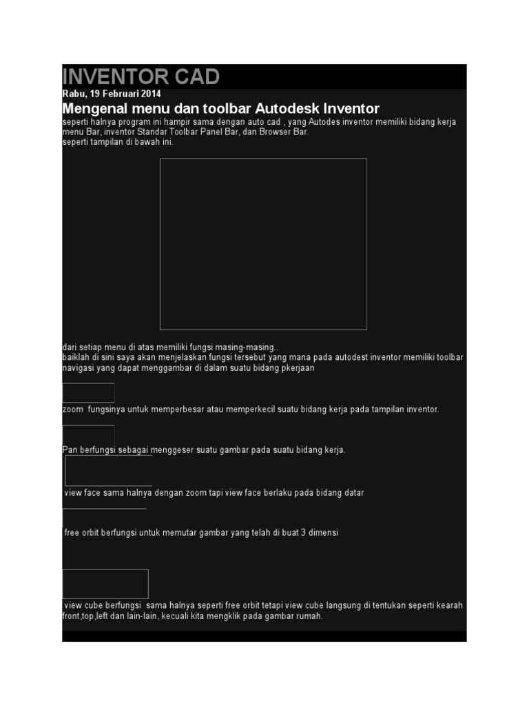 INVENTOR CAD Mengenal Menu Dan Toolbar Autodesk Inventor | PDF | Seni