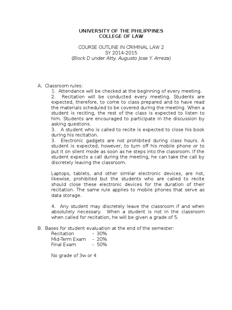 Criminal Law 2 Syllabus | PDF | Forgery | Perjury
