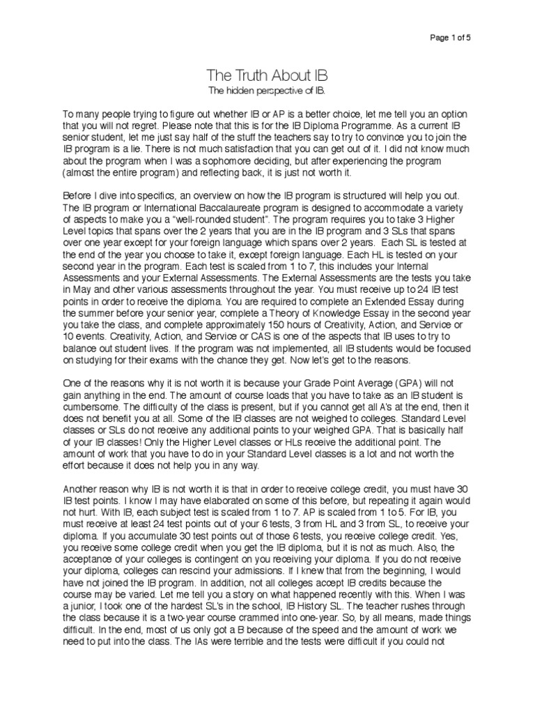 The Truth About IB | Download Free PDF | Advanced Placement | Test ...
