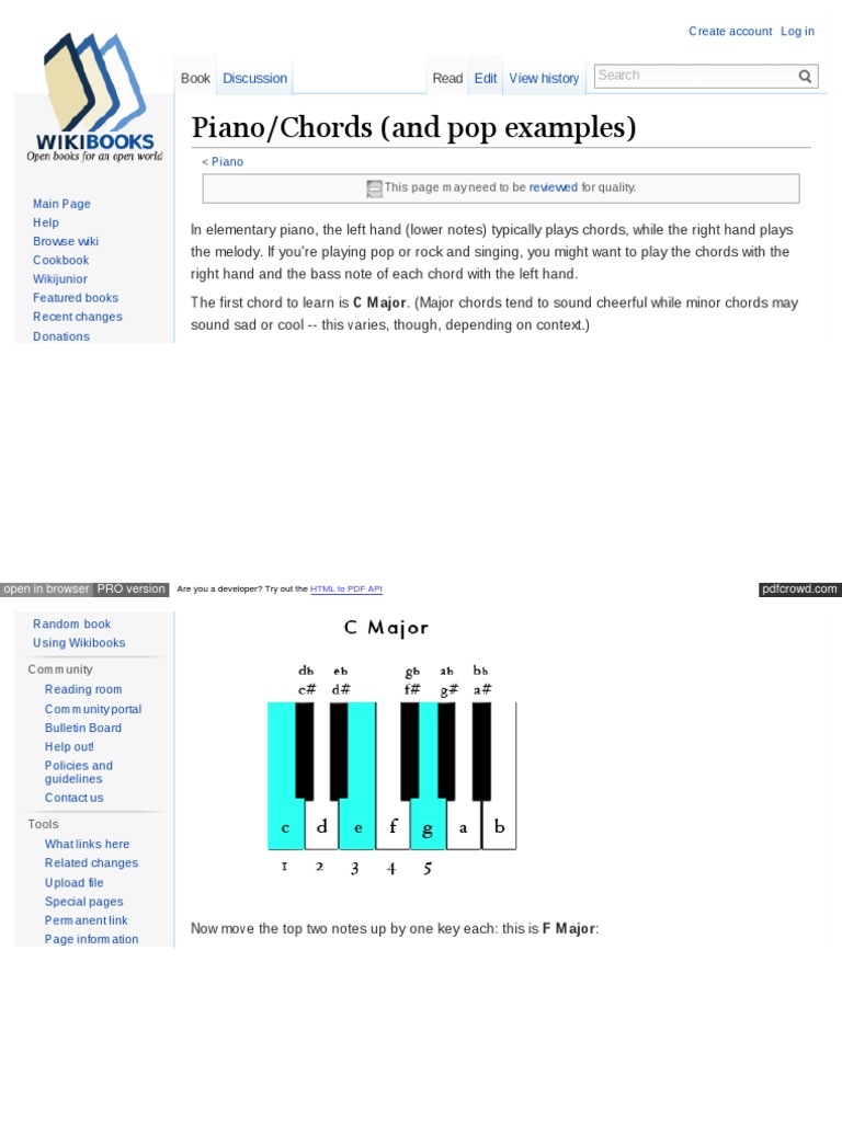 Piano Chords and Pop Examples | PDF | Chord (Music) | Interval (Music)