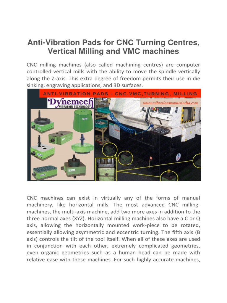 Anti-Vibration Solutions for CNC Machines | PDF | Numerical Control ...
