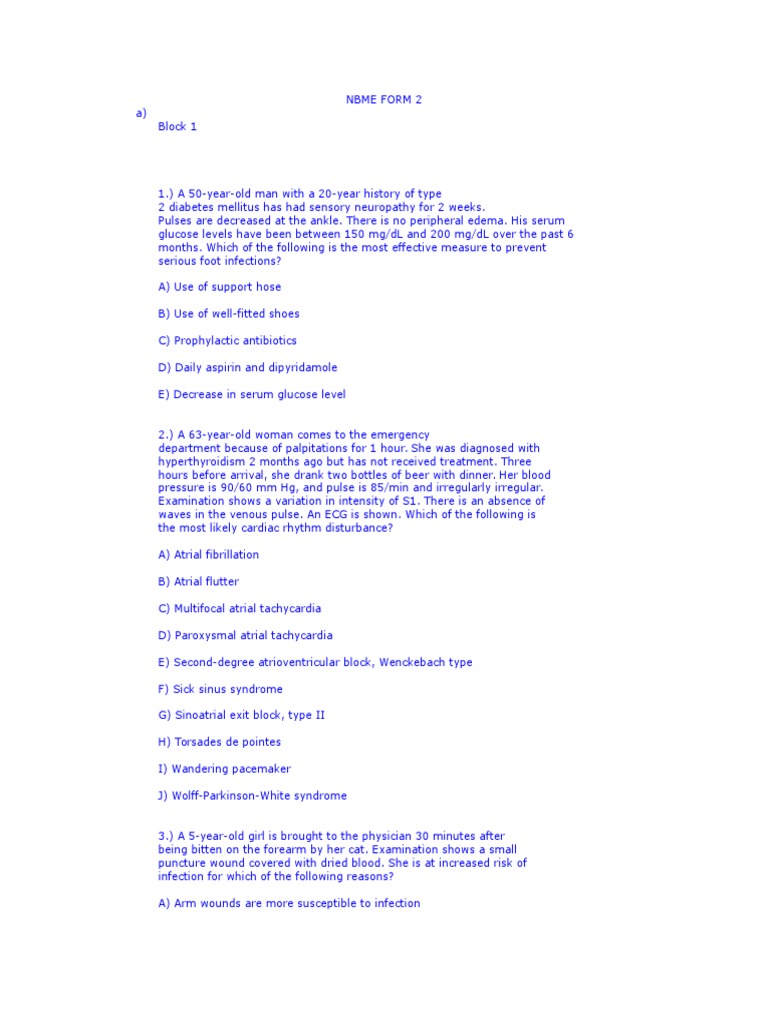 Nbme 2 | PDF | Medical Specialties | Clinical Medicine