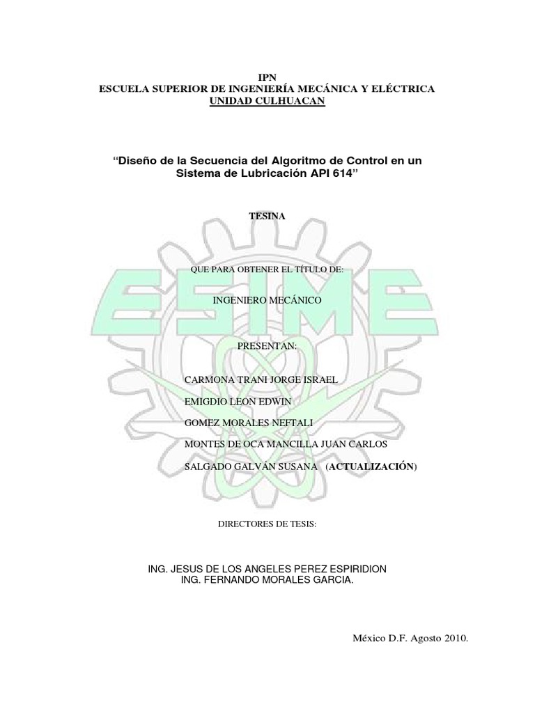 Algoritmo de Control API 614 | PDF | Lubricante | Turbina