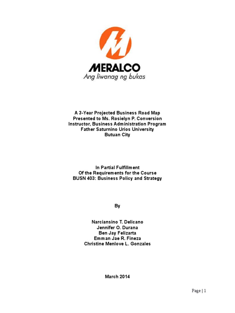 Meralco Road Map | PDF | Internal Audit | Board Of Directors