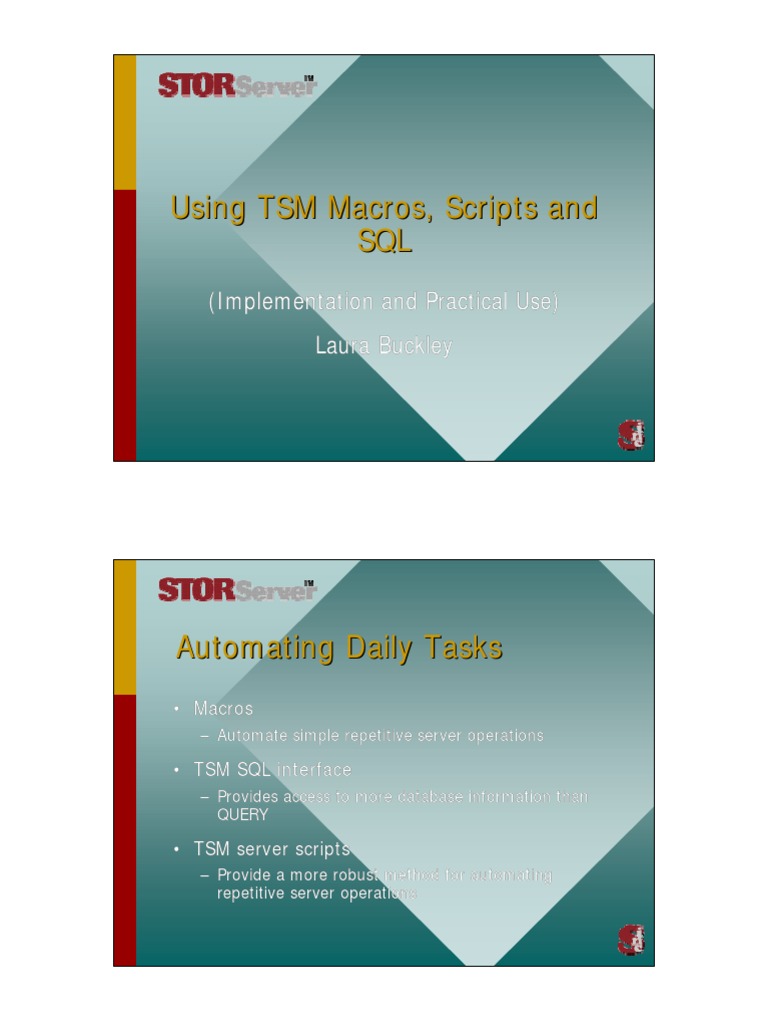 Automating Tsm Tasks With Macros Sql And Scripts Pdf Command Line Interface Scripting 7702