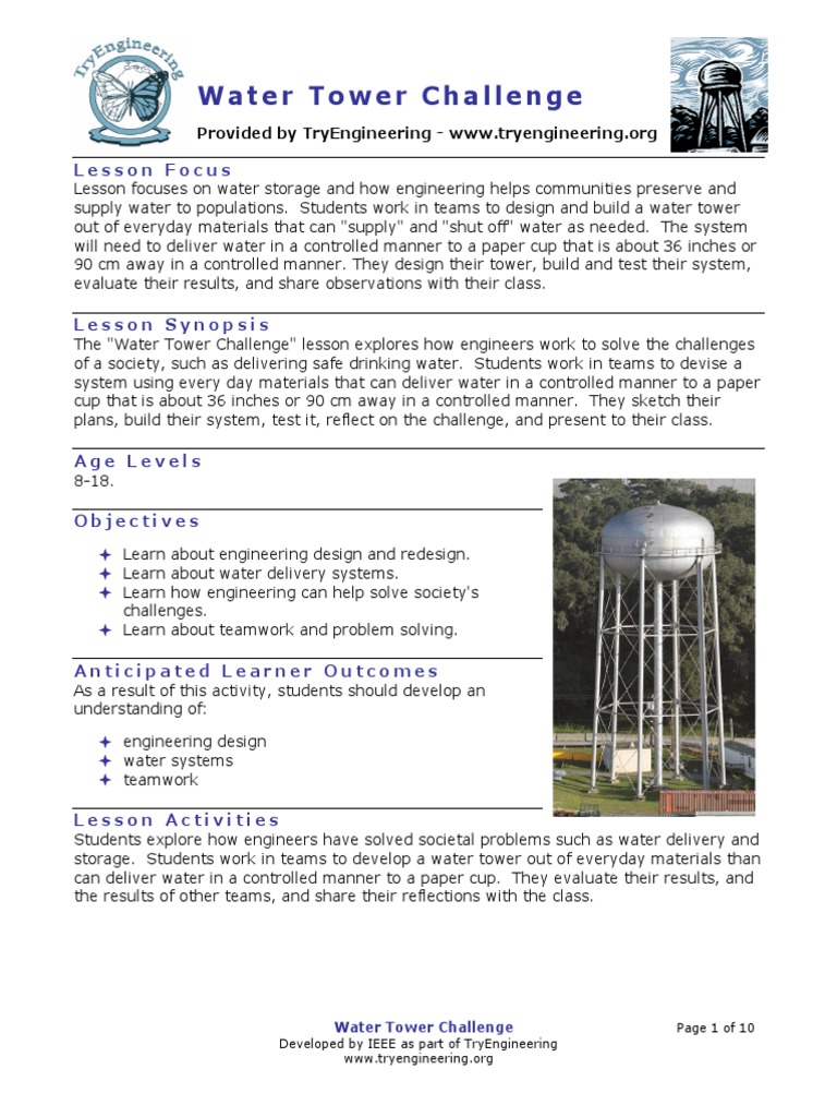 Water Tower Engineering Challenge | PDF | Home & Garden | Art