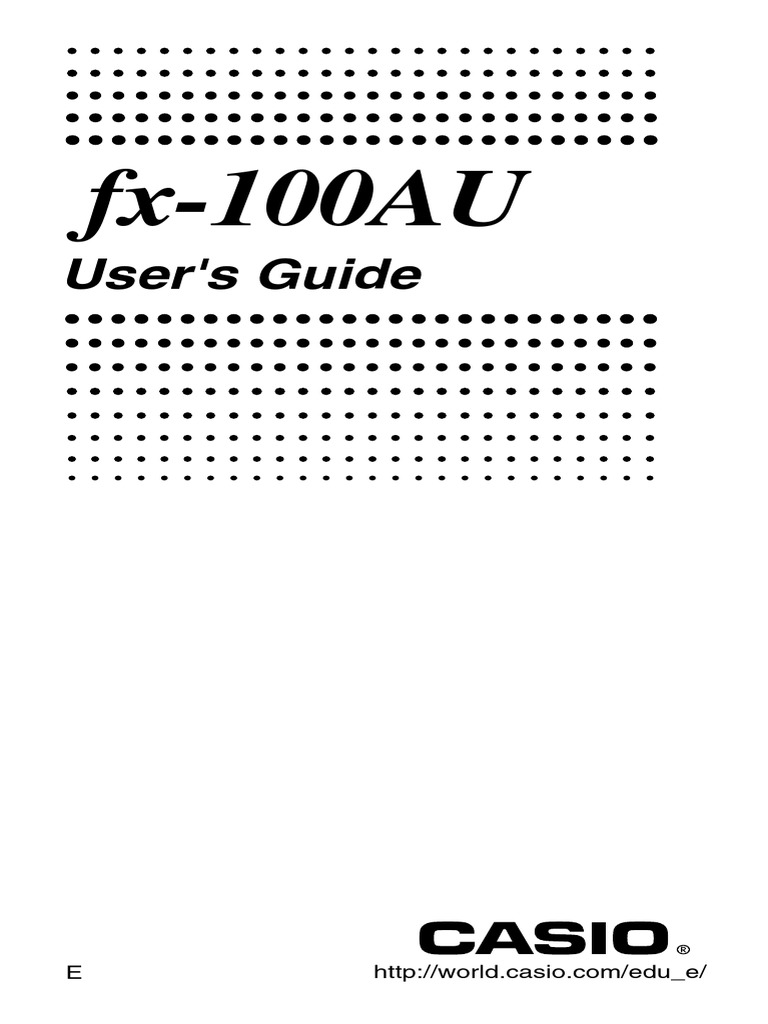 Casio Fx100AU English Manual | PDF | Fraction (Mathematics) | Standard ...