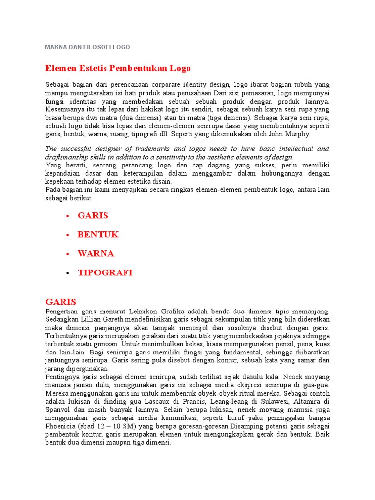 Makna Dan Filosofi Logo | PDF | Kajian Bahasa Asing
