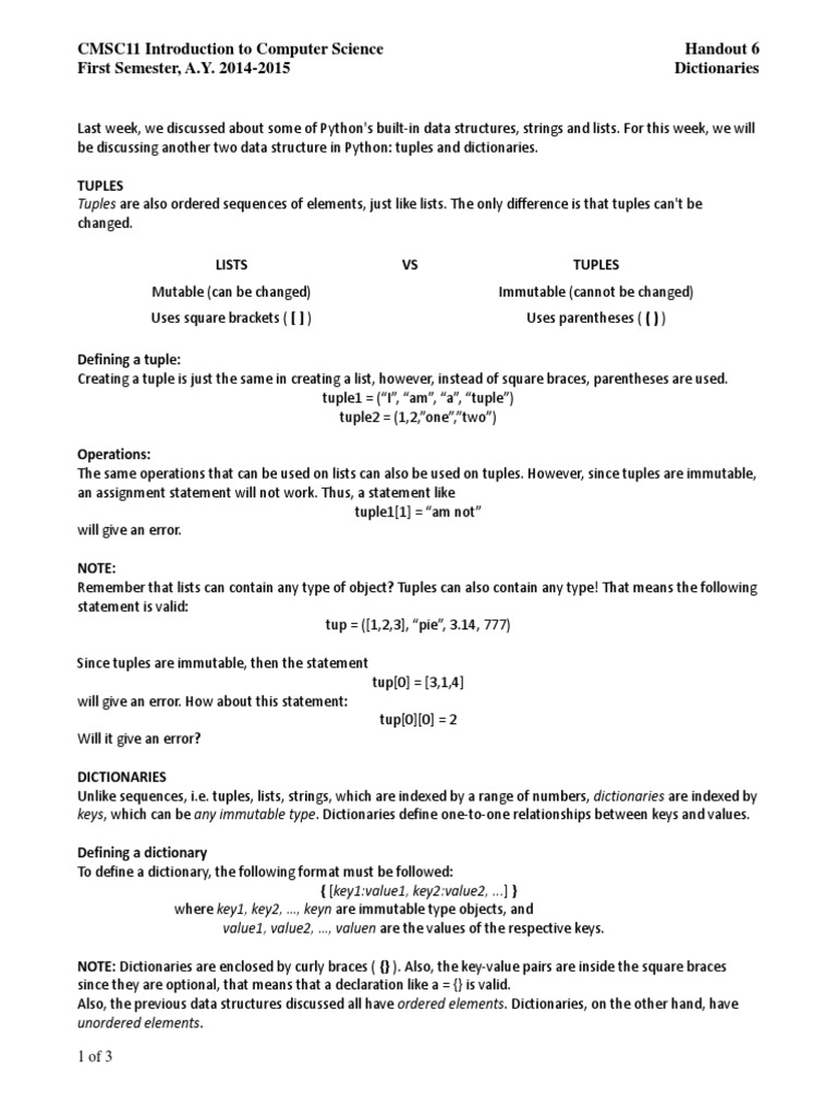 Cs 11 Python Hand Out 06 | PDF | Programming Paradigms | Notation
