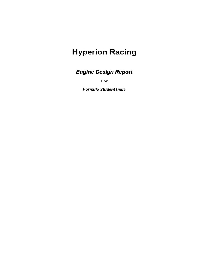 Engine Design Report For Formula Student Competiton | PDF | Throttle ...