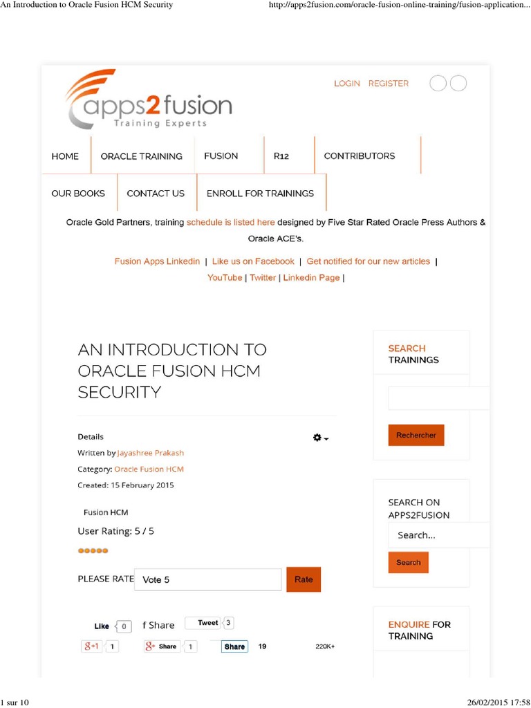 An Introduction To Oracle Fusion HCM Security | PDF | Human Resource ...