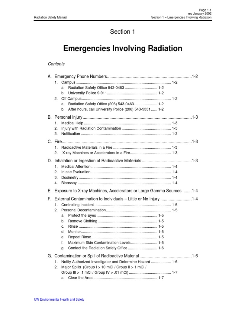 Radiation Emergency Response Guide | PDF
