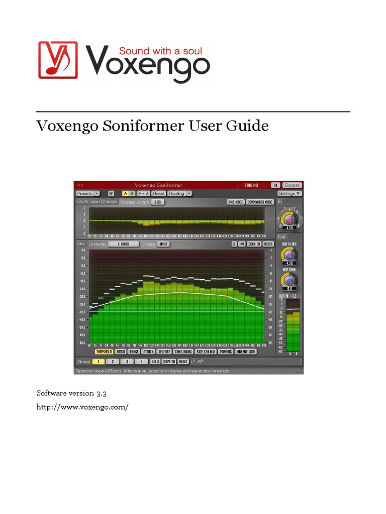 Voxengo Soniformer User Guide en | PDF | Equalization (Audio) | Sound