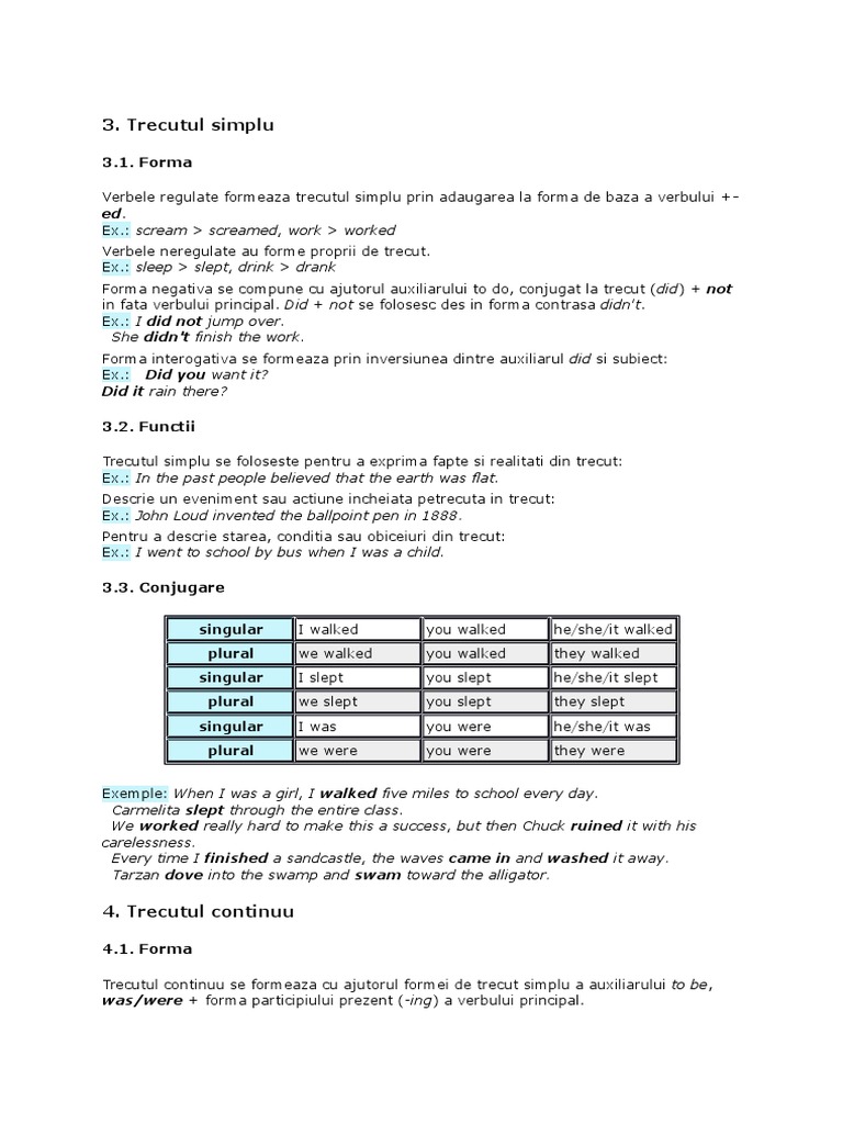 Trecutul Simplu: 3.1. Forma | PDF | Cosmology | Astronomy