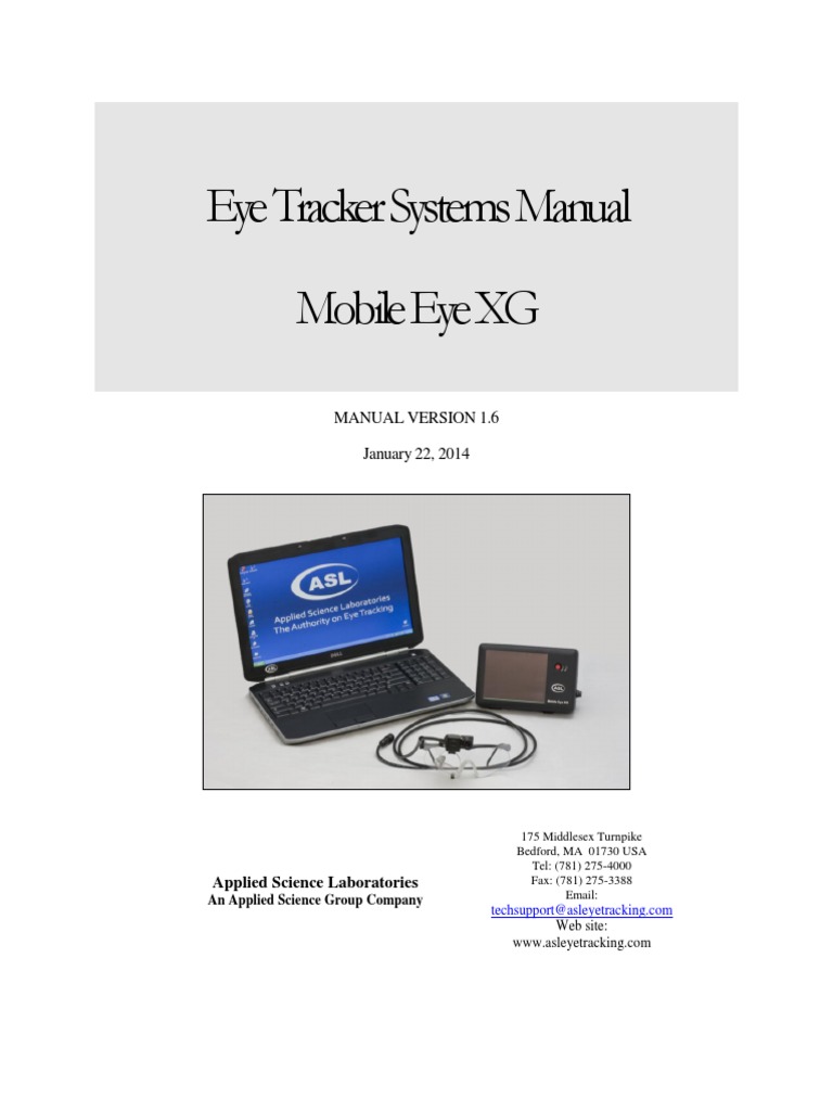 Eye Tracker Systems Manual Mobile Eye XG | PDF | Cornea | Computer File